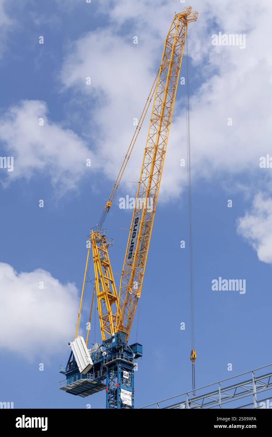 Ivry-sur-Seine, France - View on a luffing jib crane Wilbert WT 2405 L ...