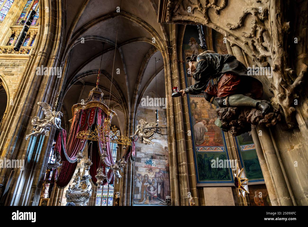 Statue of a miner in the Royal Oratory built by Benedikt Ried in late ...