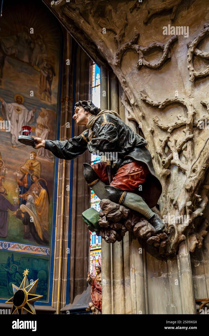 Statue of a miner in the Royal Oratory built by Benedikt Ried in late ...