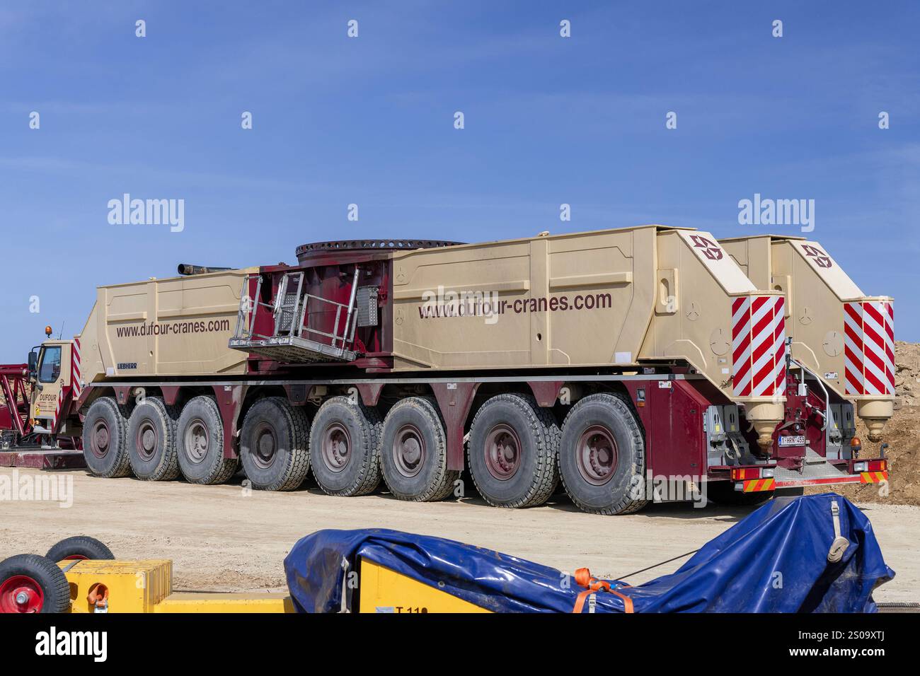Nancy, France - View on a beige and burgundy Lattice boom crane ...
