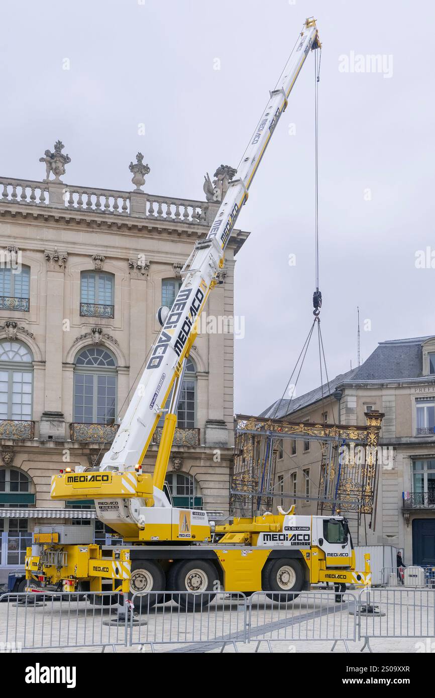 Nancy, France - View on a mobile crane Liebherr LTM 1060-3.1 for the ...