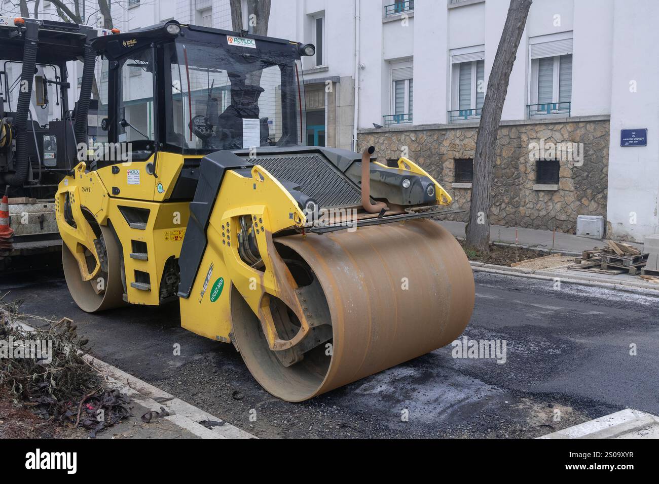Nancy, France - View on a tandem roller Bomag BW 161 AD-5 for ...