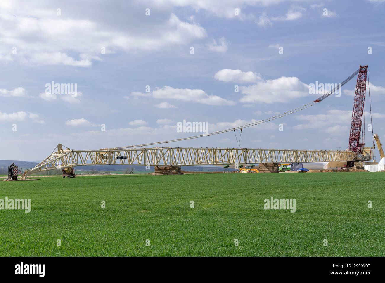 Nancy, France - View on a beige and burgundy Lattice boom crane ...