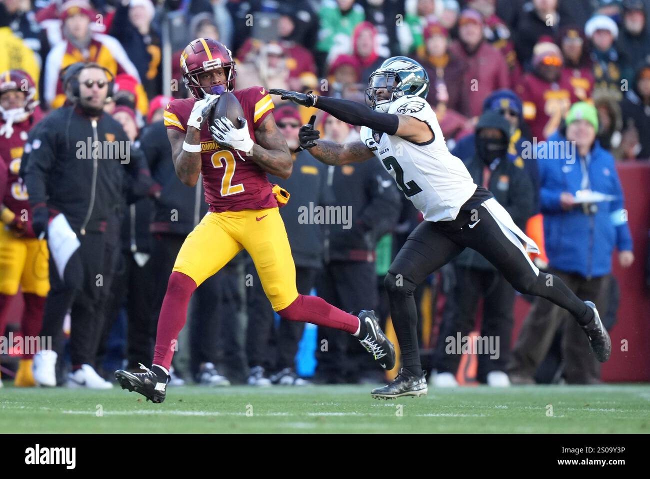 Washington Commanders wide receiver Dyami Brown (2) catches a deep pass ...