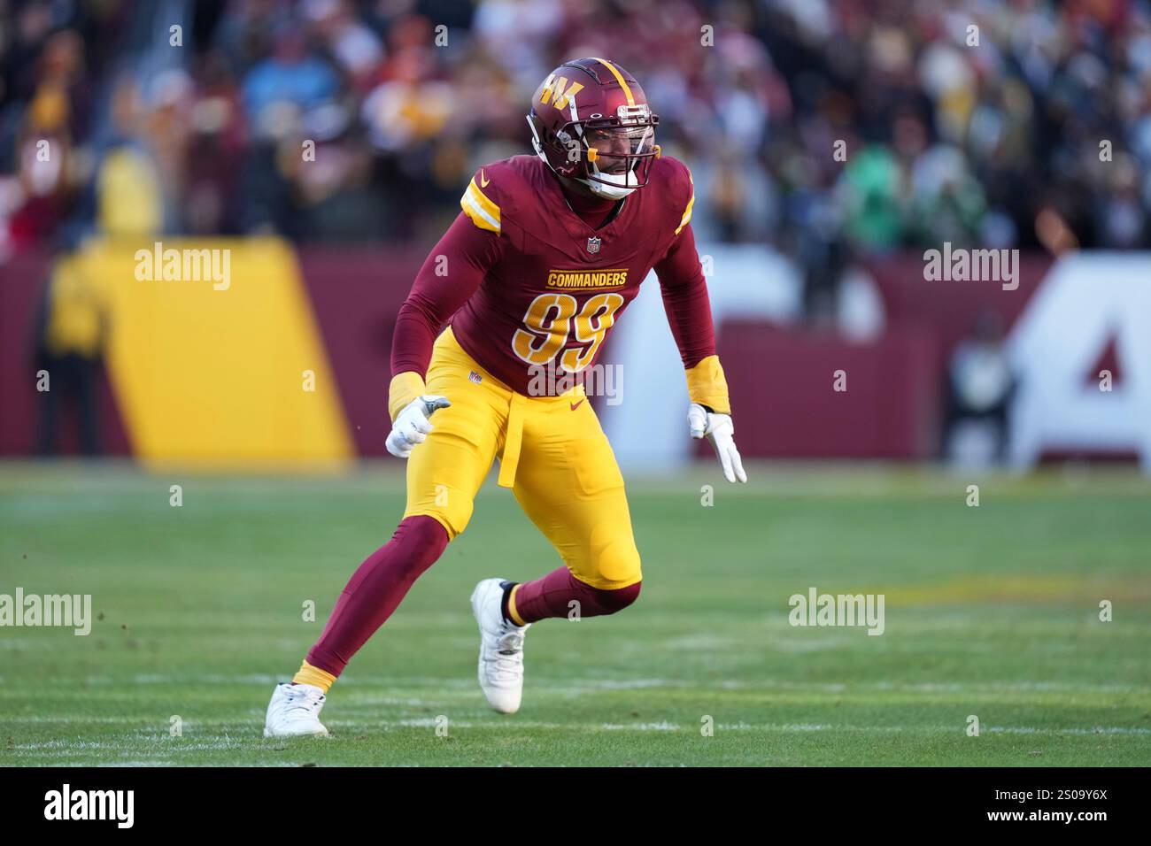 Washington Commanders defensive end Clelin Ferrell (99) rushes the ...