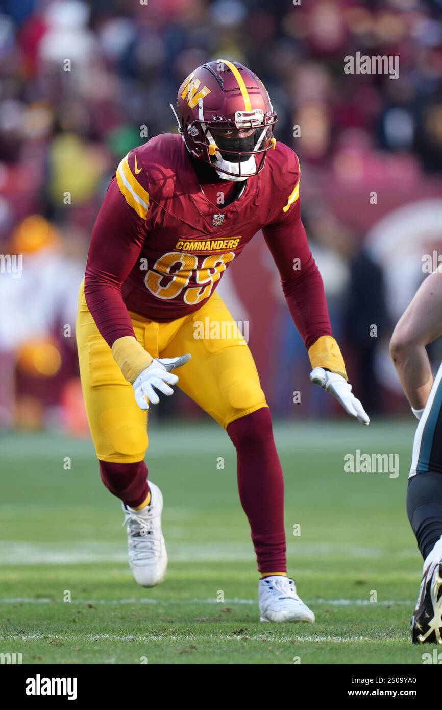 Washington Commanders defensive end Clelin Ferrell (99) rushes the ...