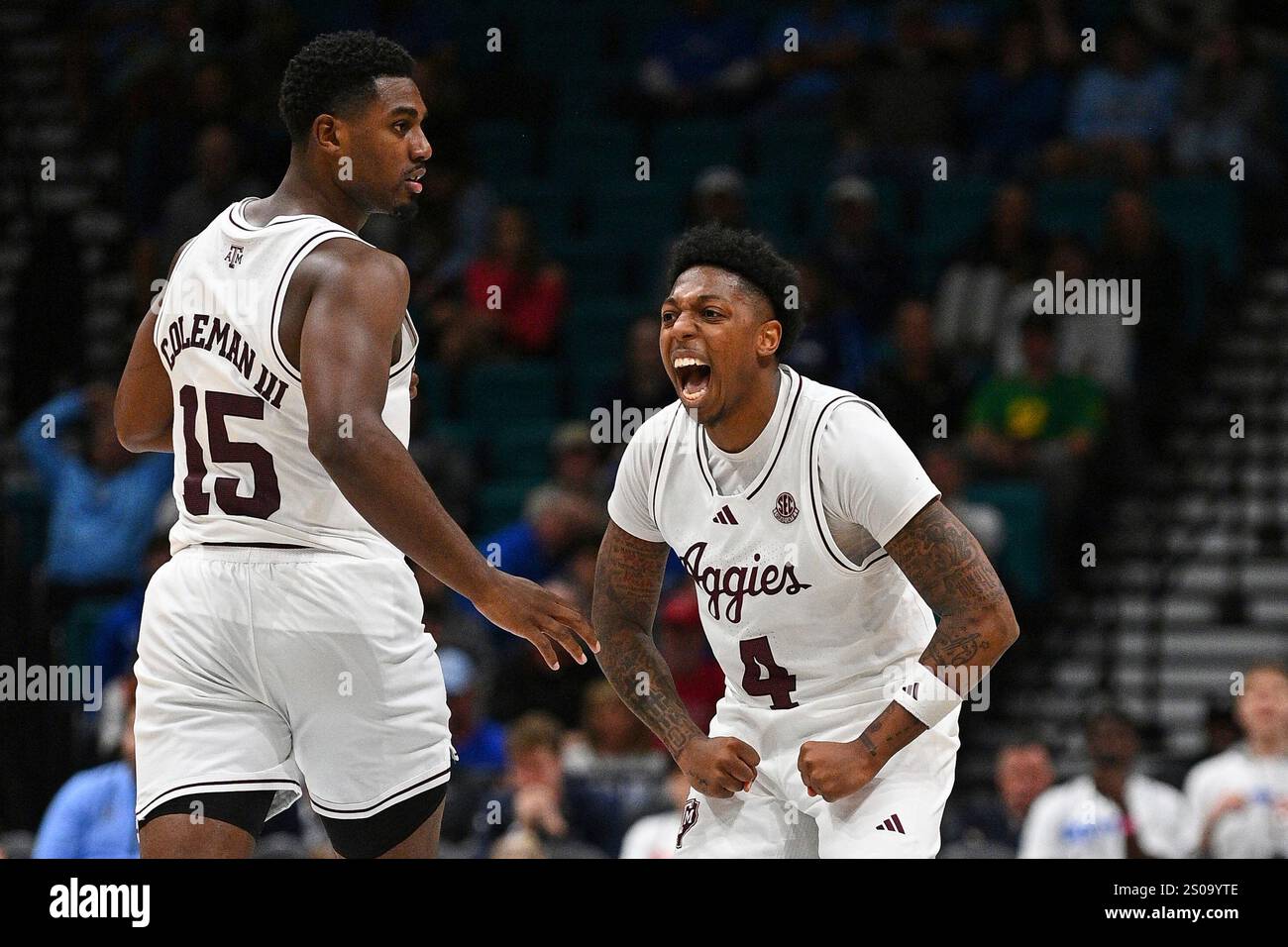 LAS VEGAS, NV - NOVEMBER 27: Texas A&M Aggies guard Wade Taylor IV (4 ...