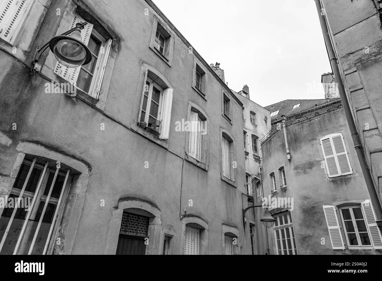 Street view and typical french buildings in the city of Metz, France ...