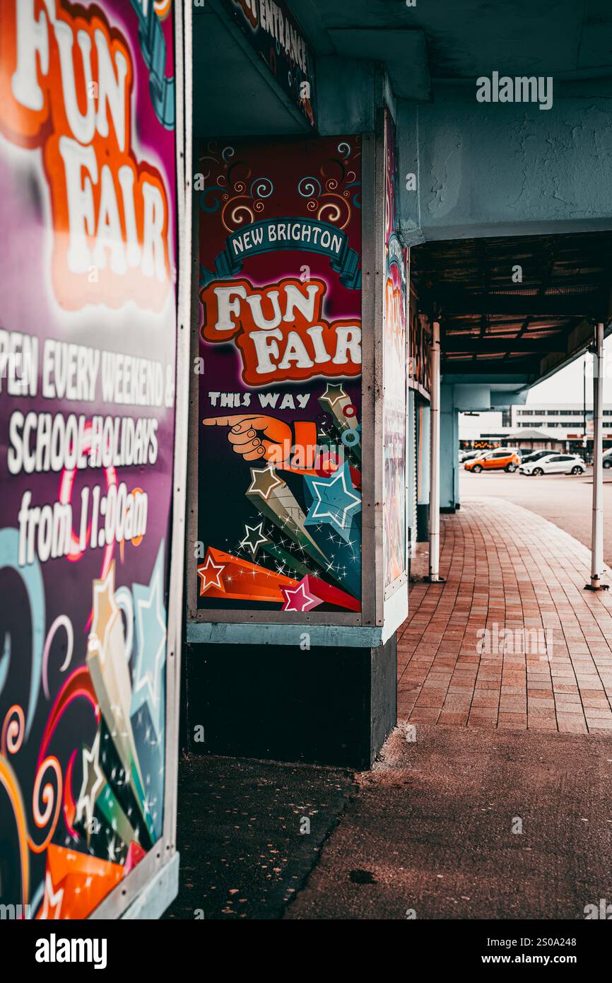 New Brighton, Wirral, UK, 21, December 2024: Winter time, Vibrant fun ...