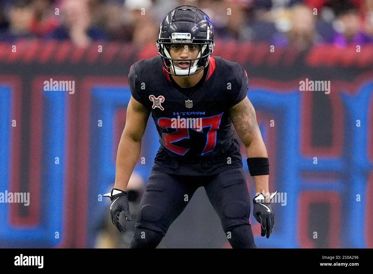 Houston Texans cornerback Myles Bryant (27) plays against the Baltimore ...