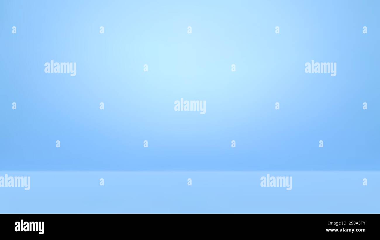 Empty studio background with smooth gradient transition from light to darker blue tones Stock ...