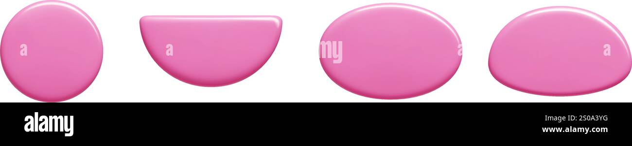 Text box banner collection featuring glossy pink shapes - circular ...