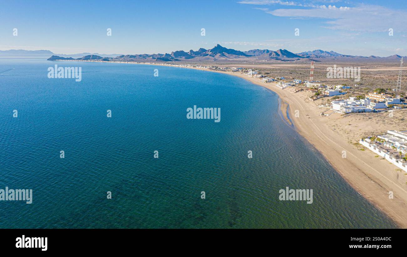 Aerial view Bahía Kino, Sonora, Mexico. sea. tourist destination ...