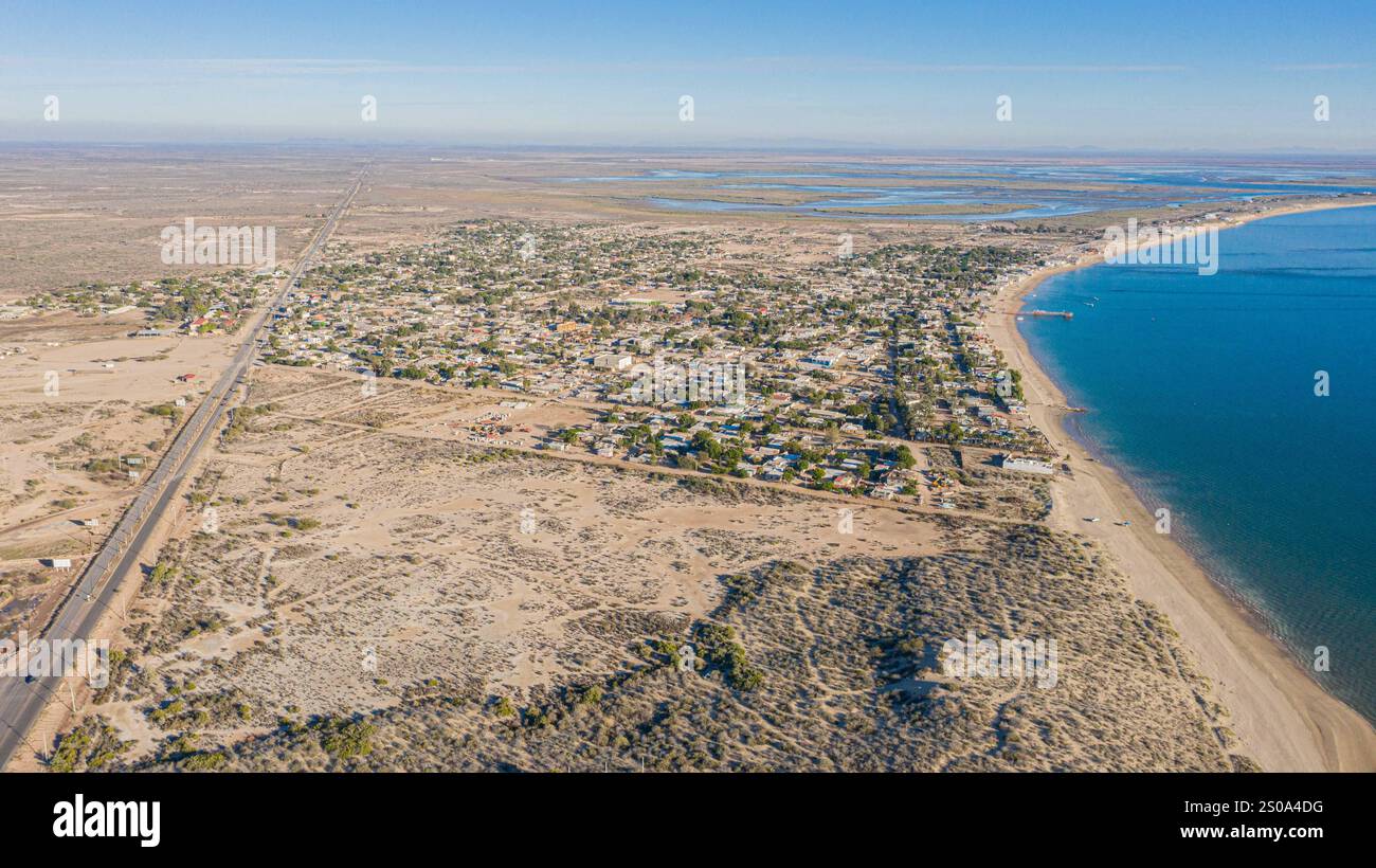 Aerial view Bahía Kino, Sonora, Mexico. sea. tourist destination ...