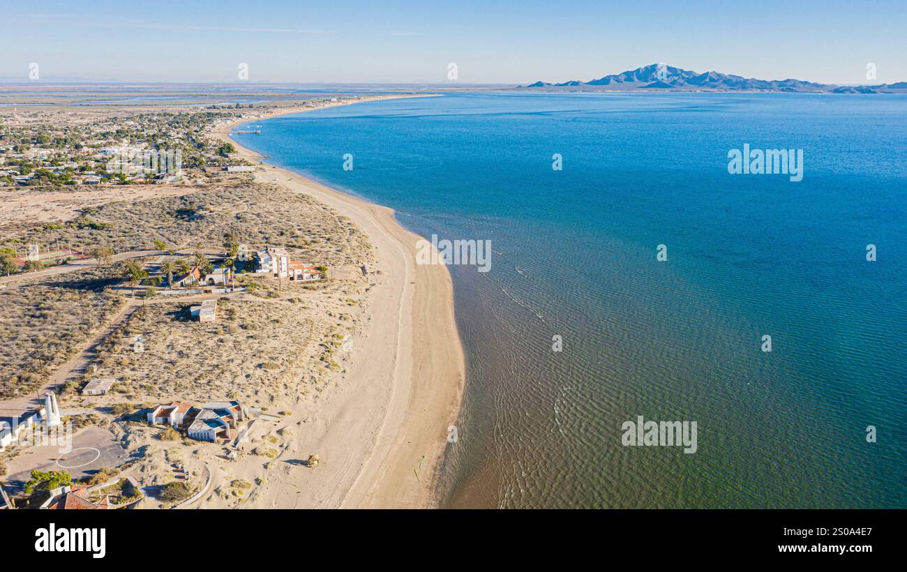 Aerial view Bahía Kino, Sonora, Mexico. sea. tourist destination ...