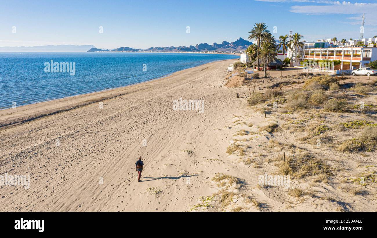 Aerial view Bahía Kino, Sonora, Mexico. sea. tourist destination ...