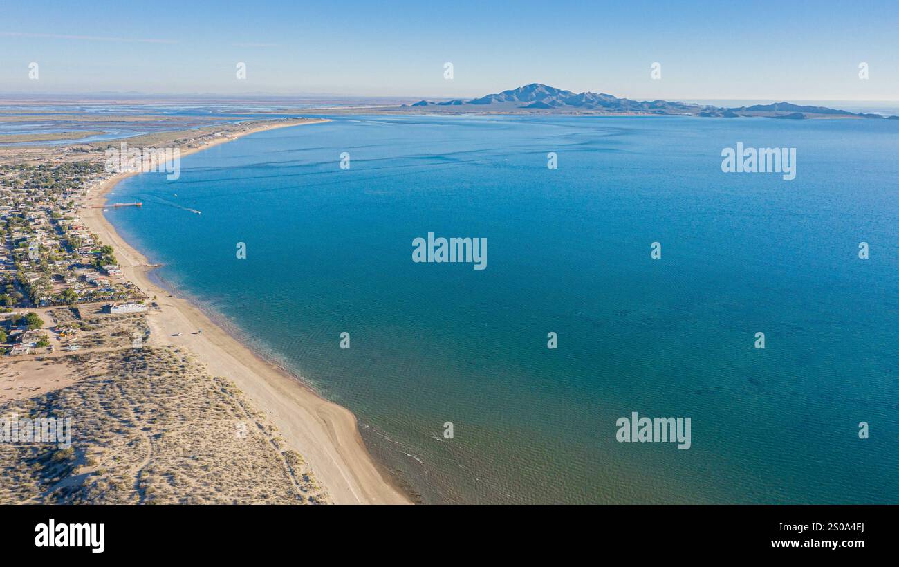Aerial view Bahía Kino, Sonora, Mexico. sea. tourist destination ...