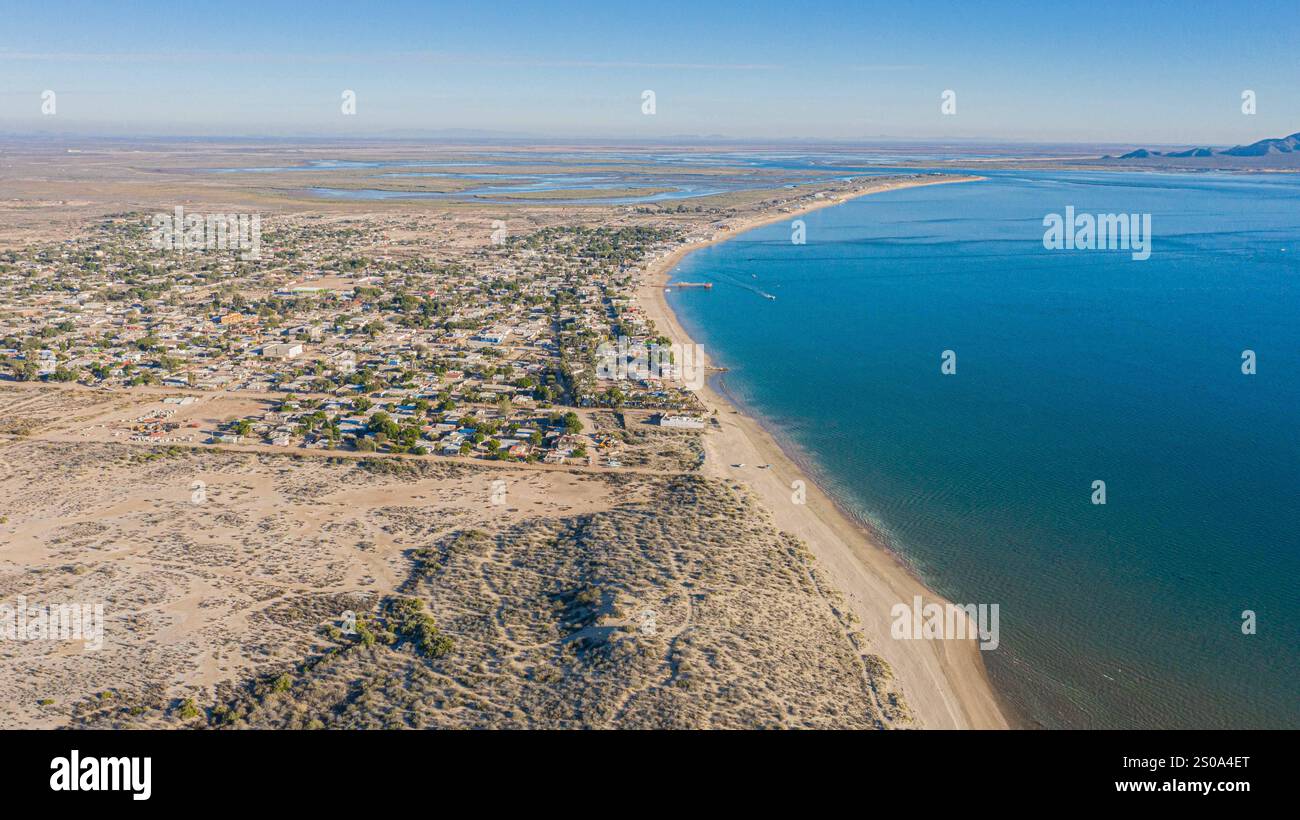 Aerial view Bahía Kino, Sonora, Mexico. sea. tourist destination ...