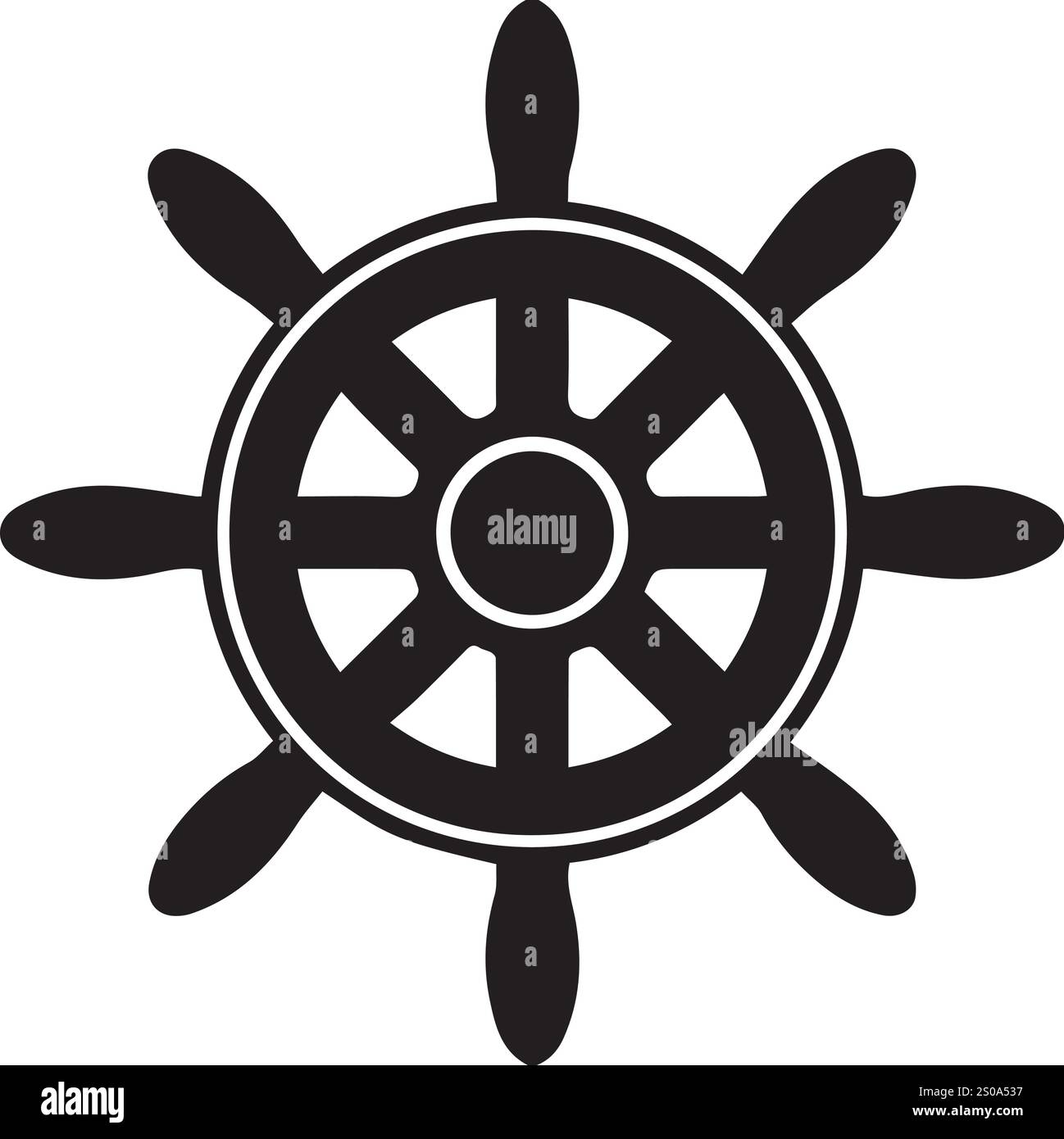 vector ship wheel, sea anchor illustration design Stock Vector Image ...