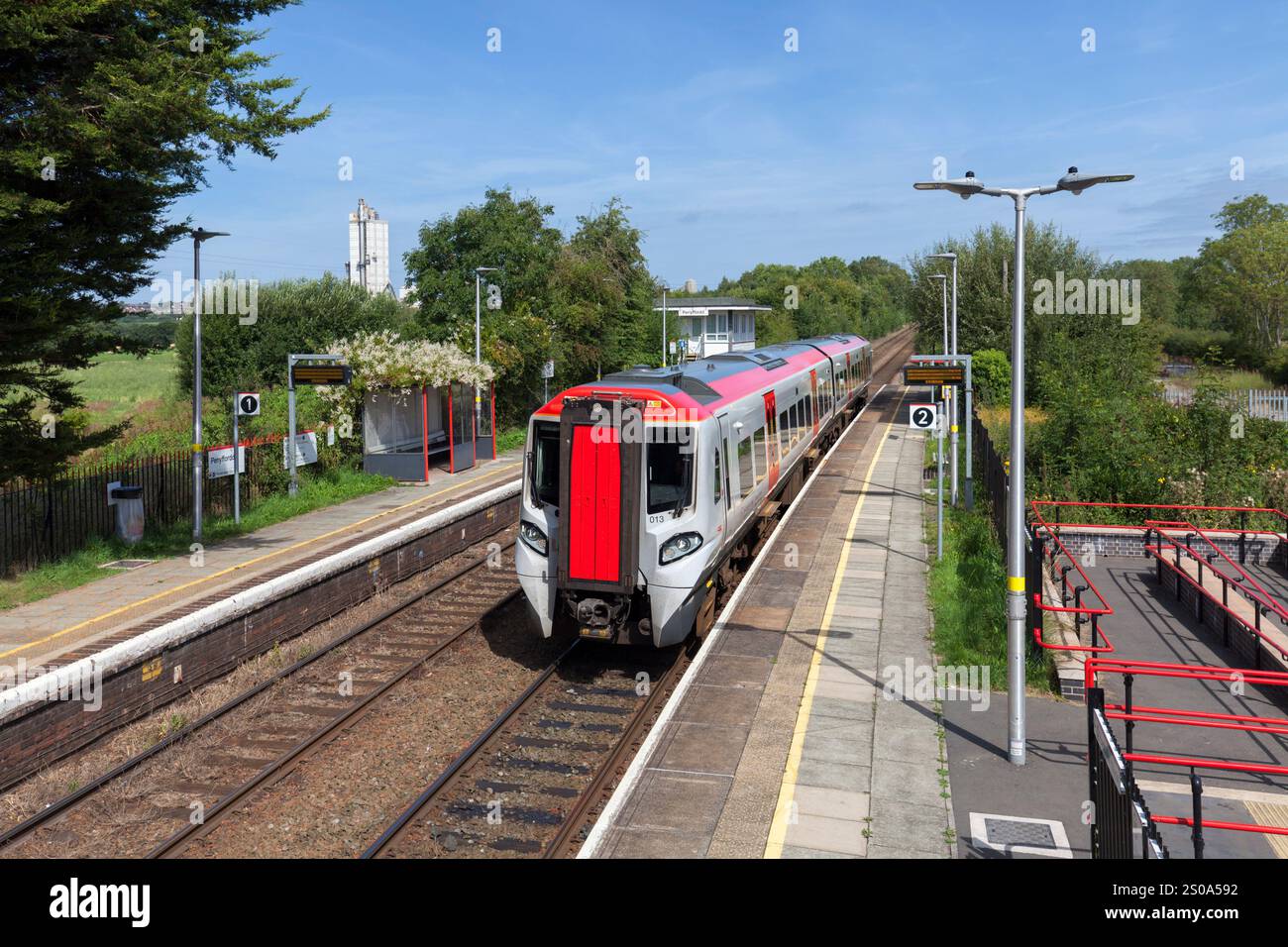 Transport For Wales CAF built class 197 train 197013 running on the ...