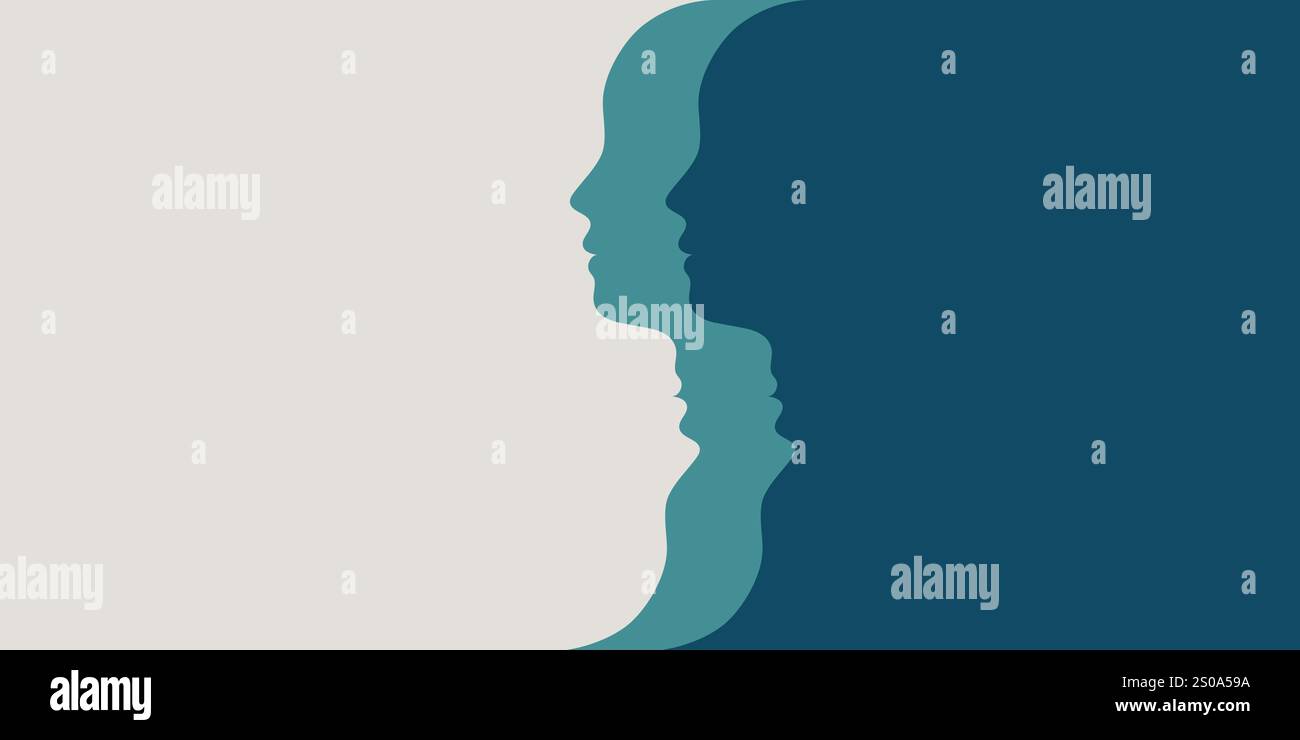 Metaphor bipolar disorder mind mental. Double face. Mood disorder ...