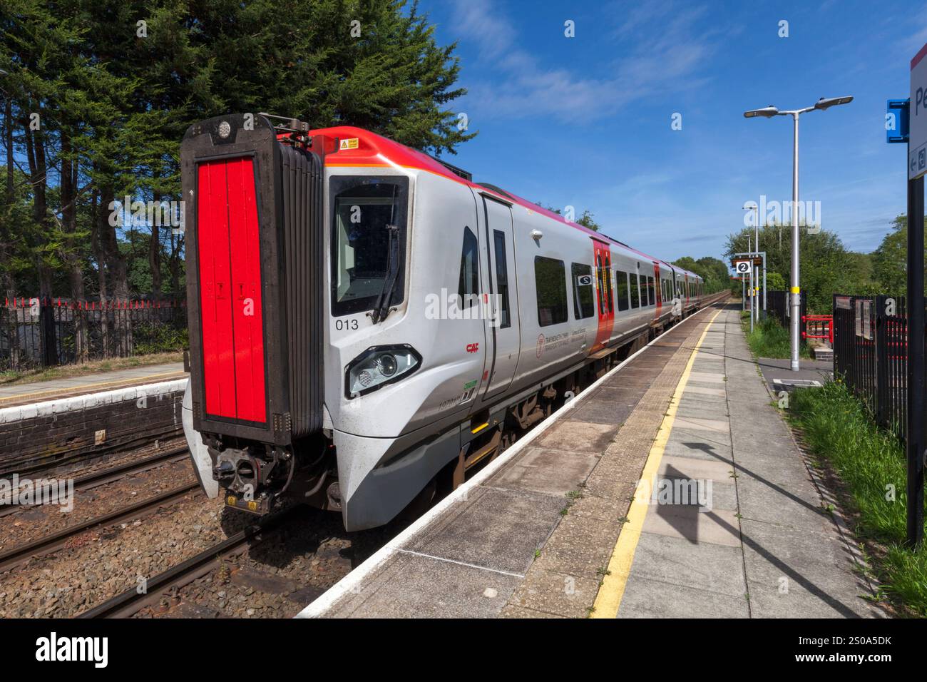 Transport For Wales CAF built class 197 train 197013 running on the ...