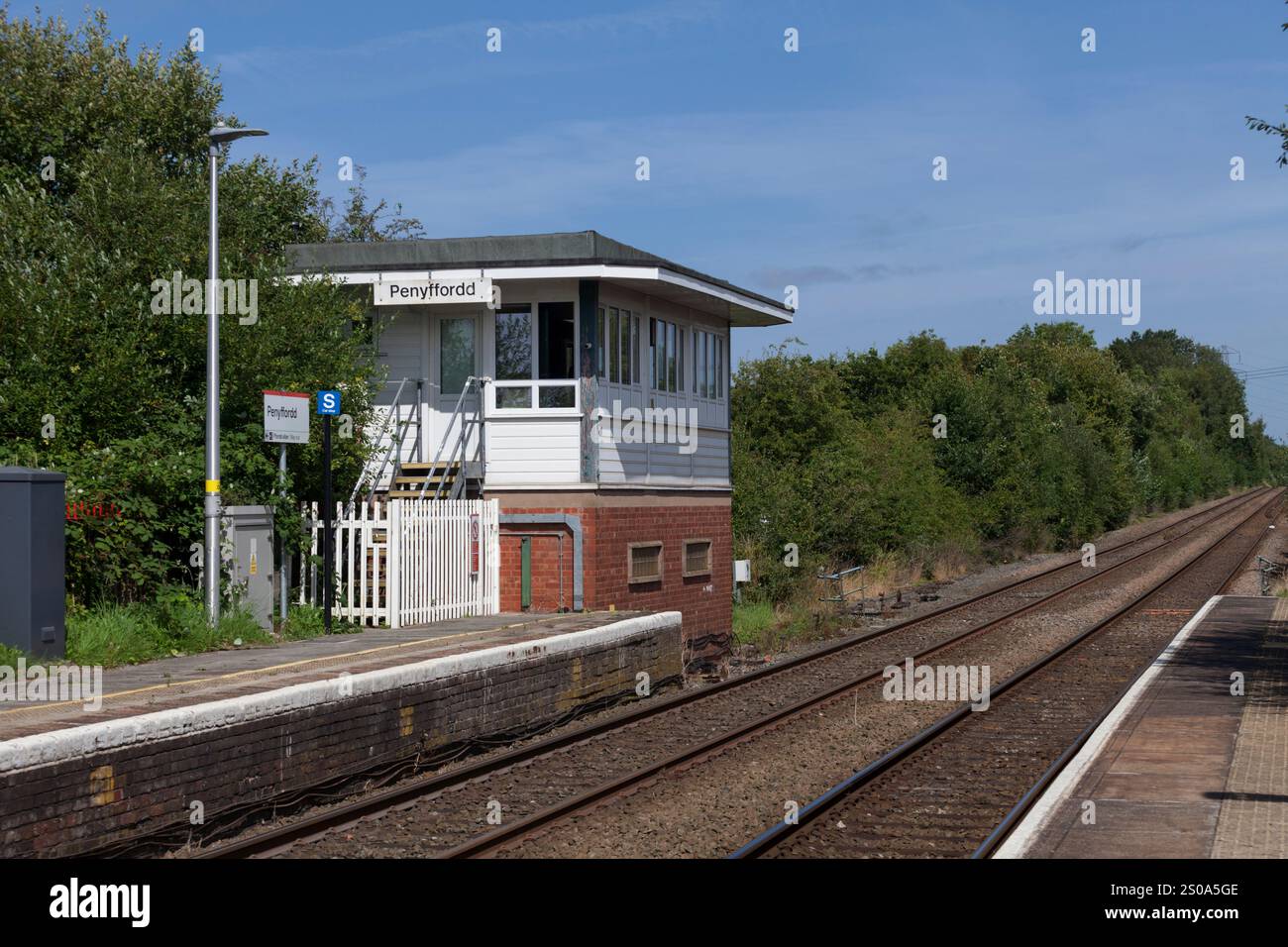 11/08/2024 Penyffordd signal box, on the Borderlands railway line ...