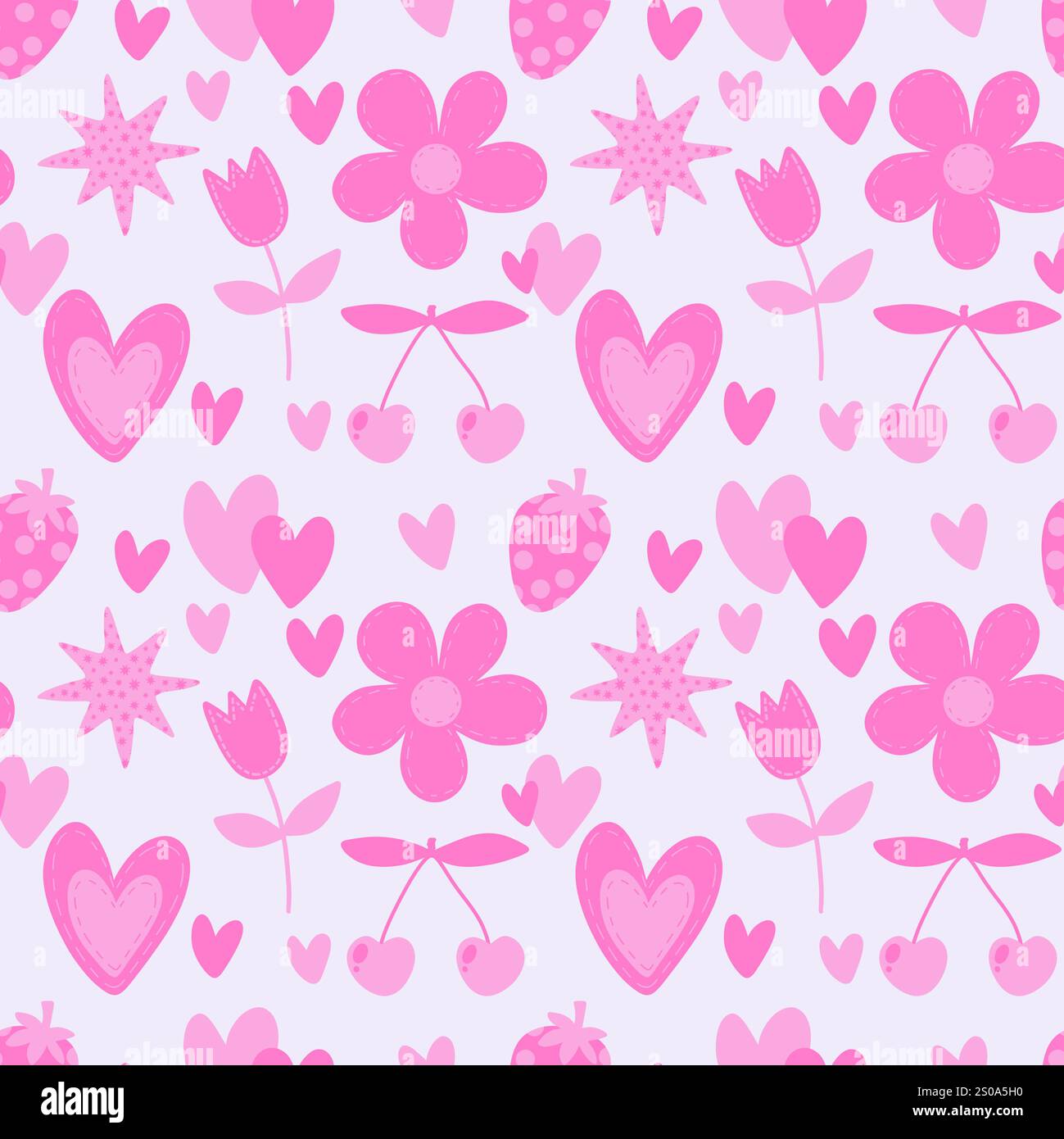 Valentine love hearts seamless 14 February pattern for wrapping paper ...