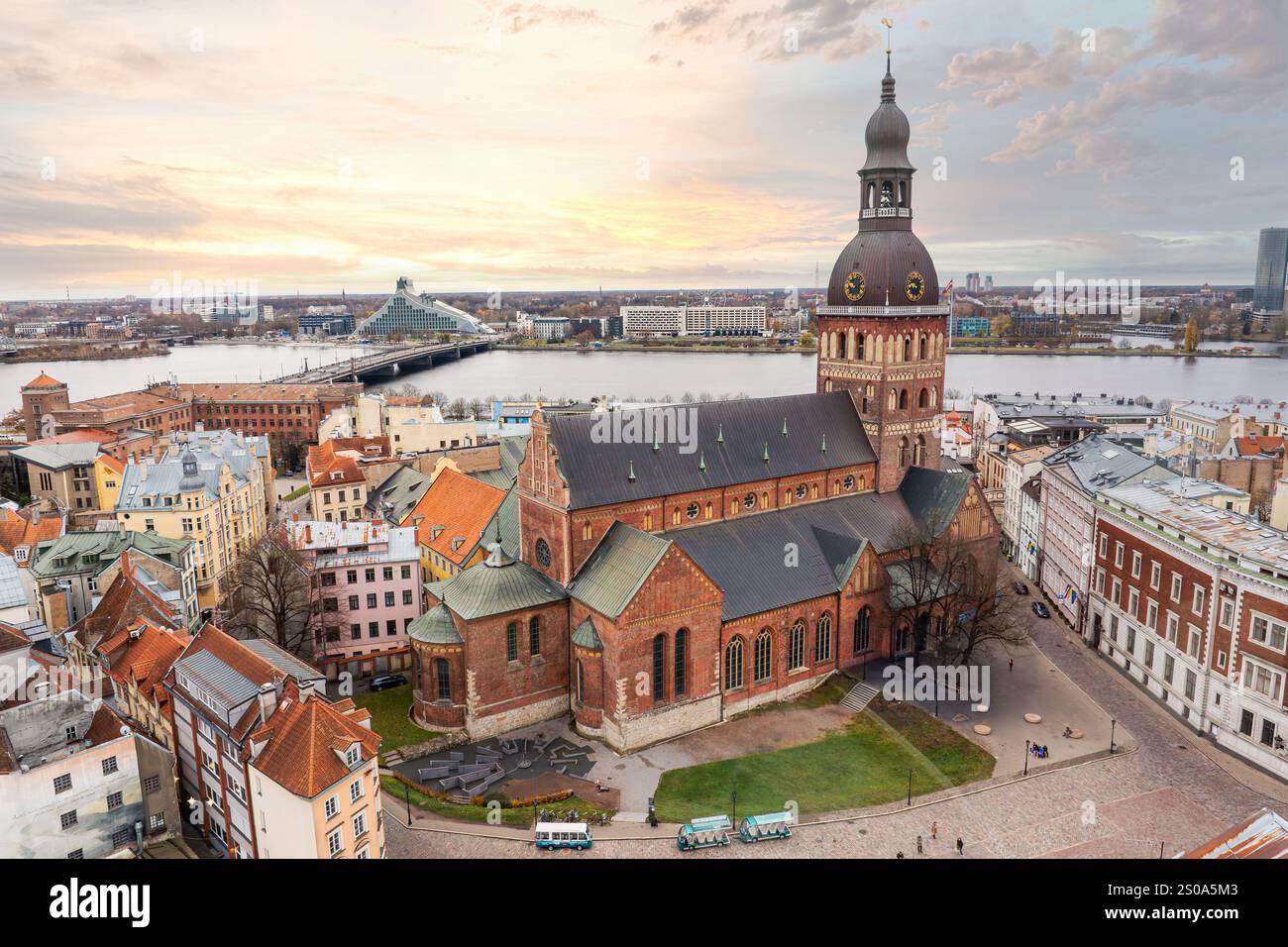 The image captures Riga Cathedral's Gothic architecture, colorful ...