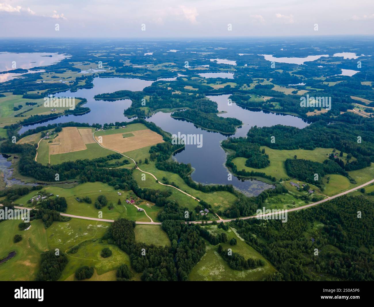 Aerial perspective reveals peaceful rural hi-res stock photography and ...