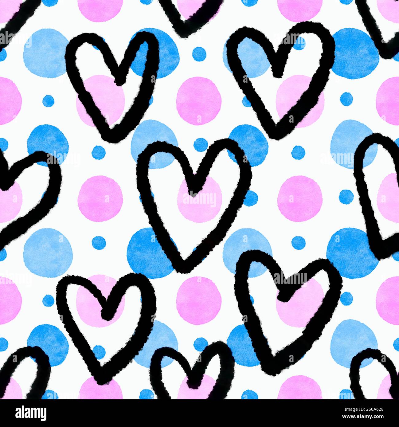 Valentine love hearts seamless 14 February pattern for wrapping paper ...
