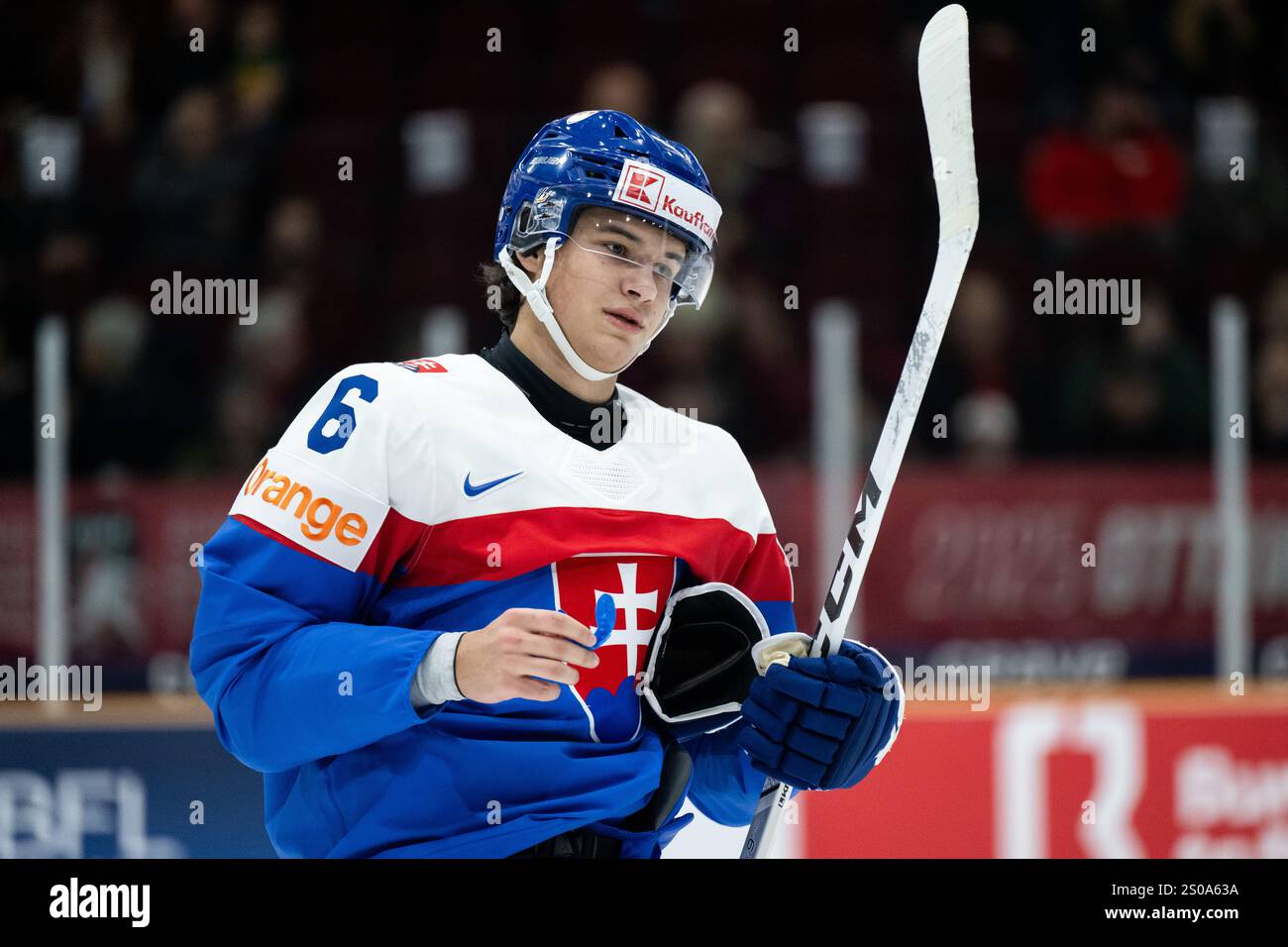 Jakub Chromiak of, Slovakia. , . of Sweden during the 2025 IIHF World ...