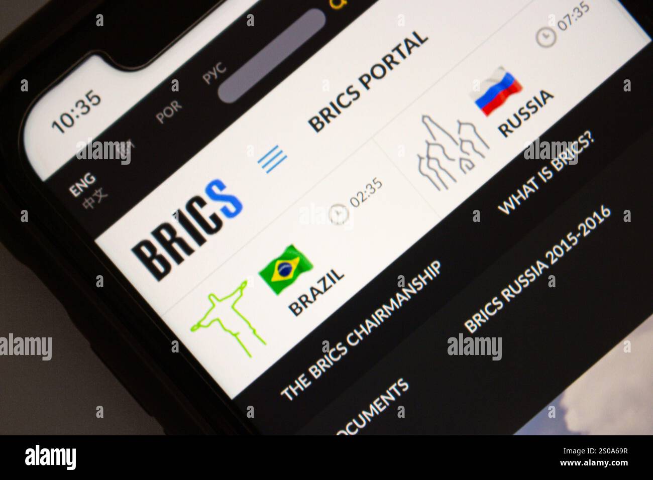 Website of BRICS. BRICS is an acronym for an association of five major ...