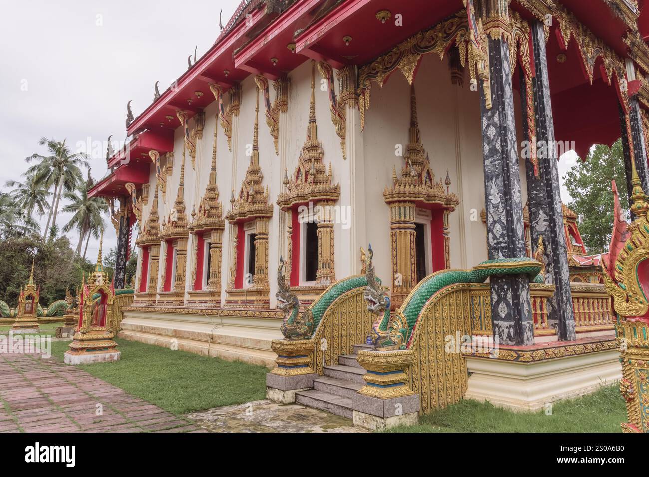 A breathtaking and stunning view of a traditional Thai temple that is ...