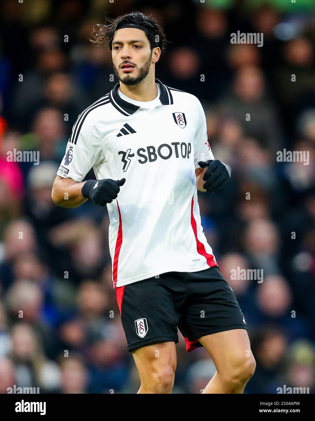 Raul Jimenez of Fulham looks on during the Premier League match Chelsea ...