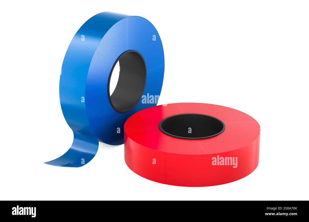Electrical tapes, insulating tapes. 3D rendering isolated on white ...