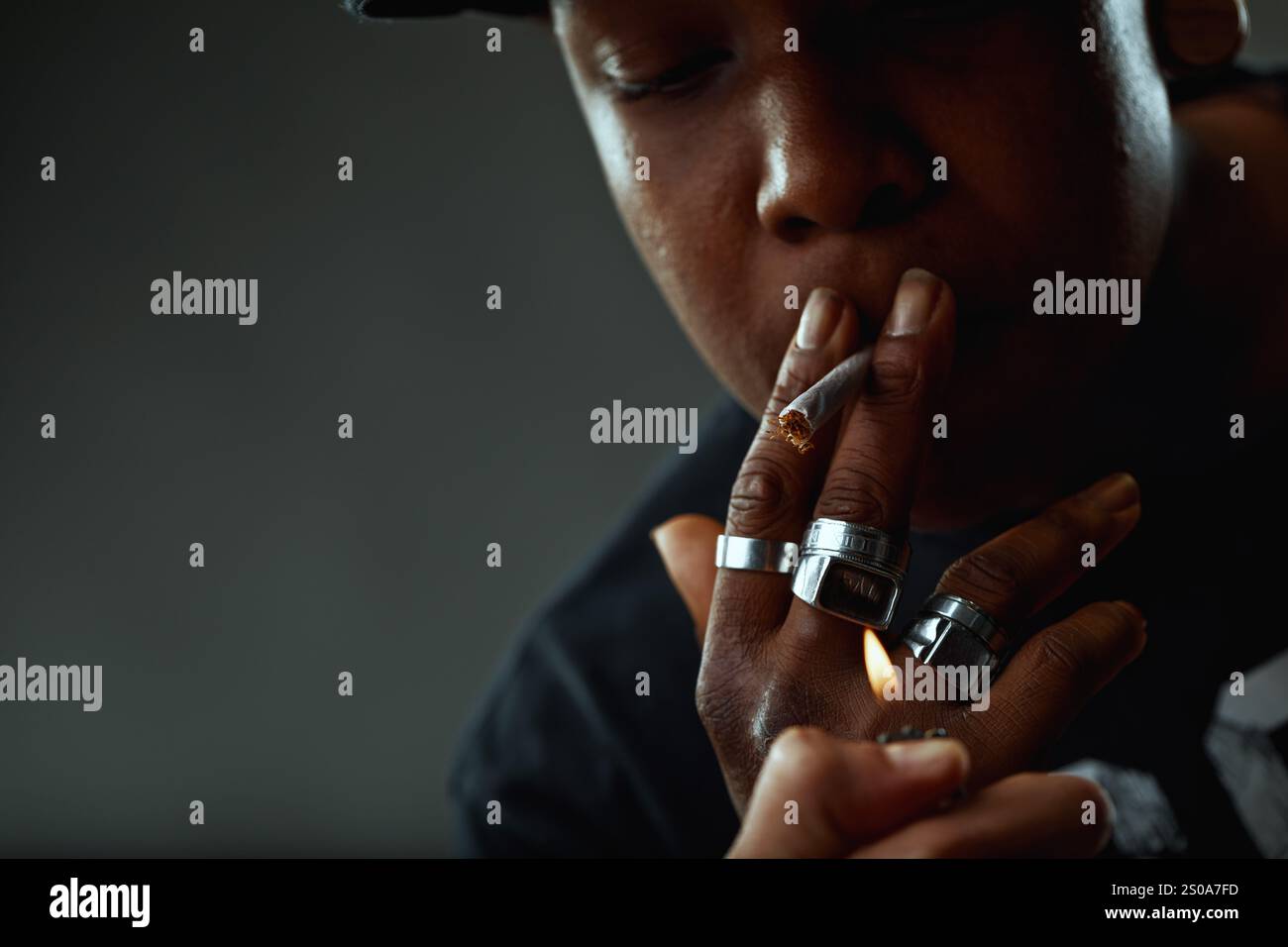 Silver rings against dark hi-res stock photography and images - Alamy