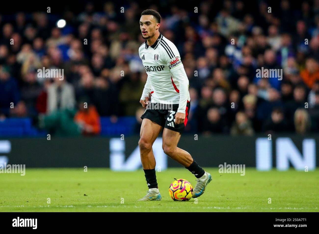 Antonee Robinson of Fulham runs with the ball during the Premier League ...