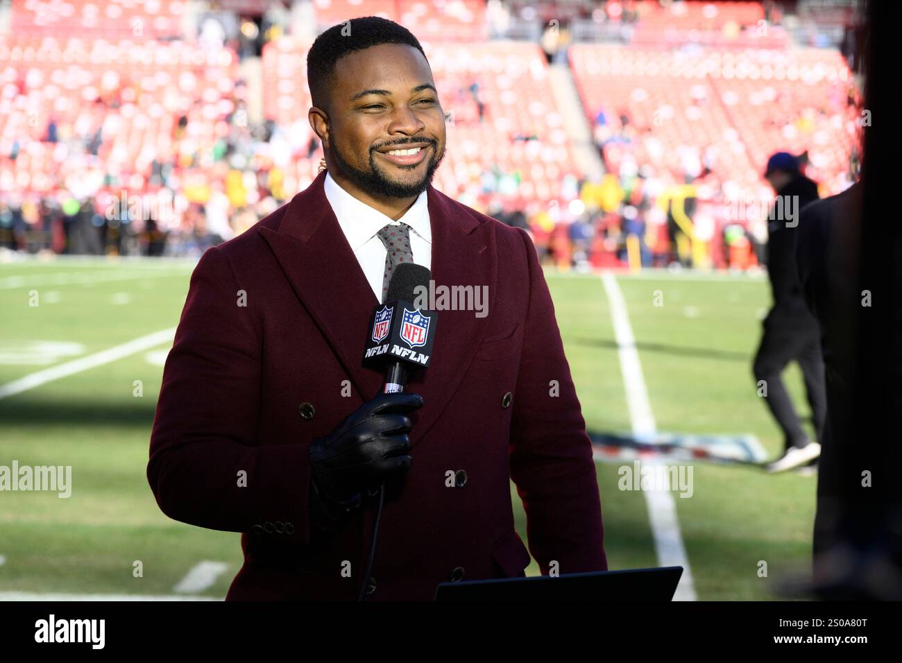 NFL Network reporter Cameron Wolfe before an NFL football game between ...