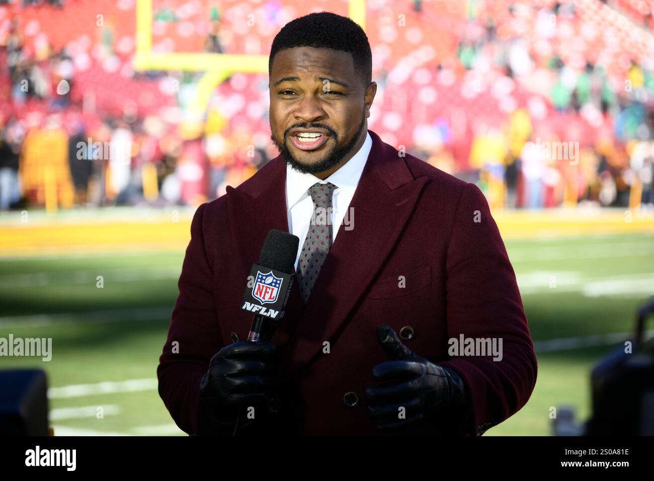 NFL Network reporter Cameron Wolfe before an NFL football game between ...
