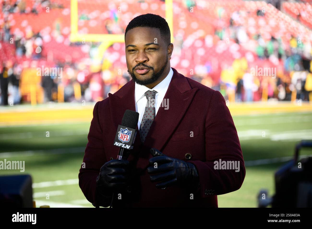 NFL Network reporter Cameron Wolfe before an NFL football game between ...