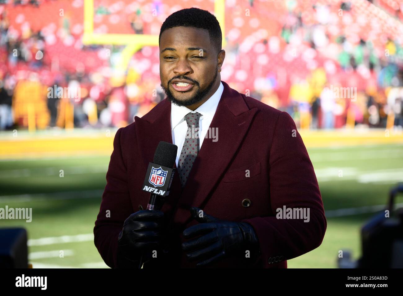NFL Network reporter Cameron Wolfe before an NFL football game between ...