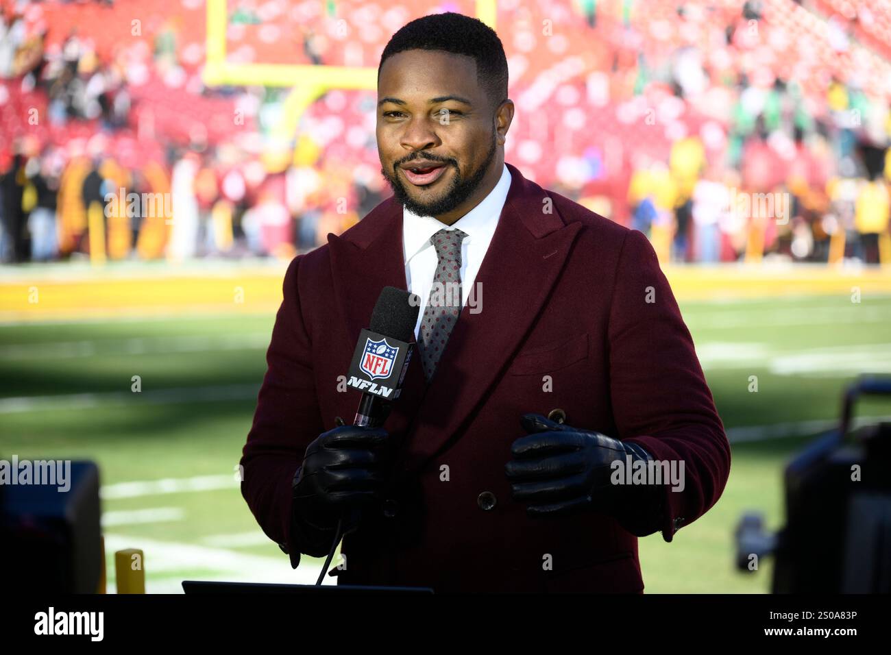 NFL Network reporter Cameron Wolfe before an NFL football game between ...