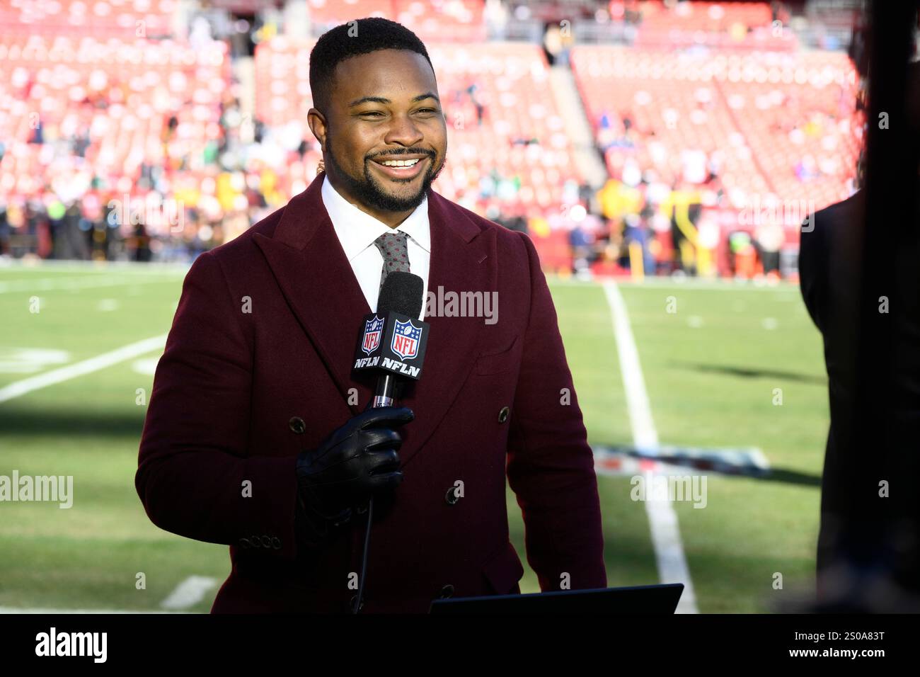 NFL Network reporter Cameron Wolfe before an NFL football game between ...