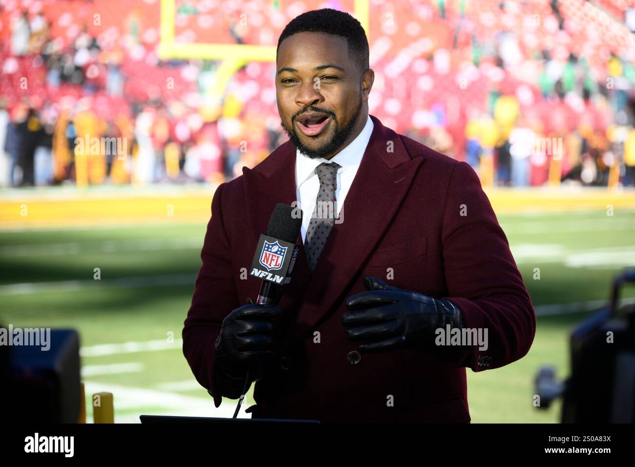 NFL Network reporter Cameron Wolfe before an NFL football game between ...