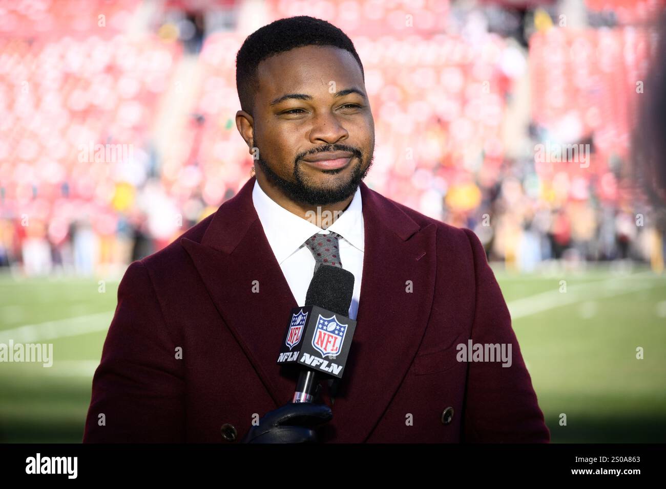 NFL Network reporter Cameron Wolfe before an NFL football game between ...