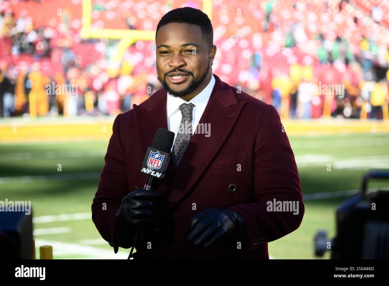NFL Network reporter Cameron Wolfe before an NFL football game between ...