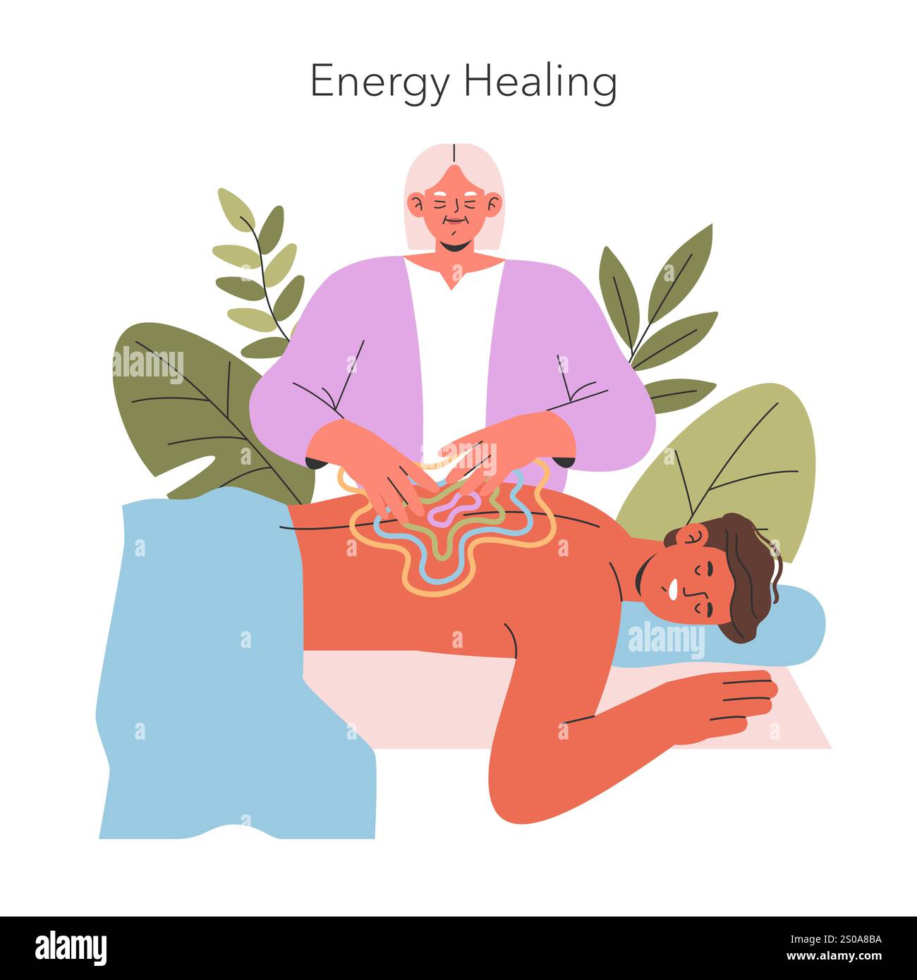 Energy Healing concept. A serene practitioner conducts a reiki session ...