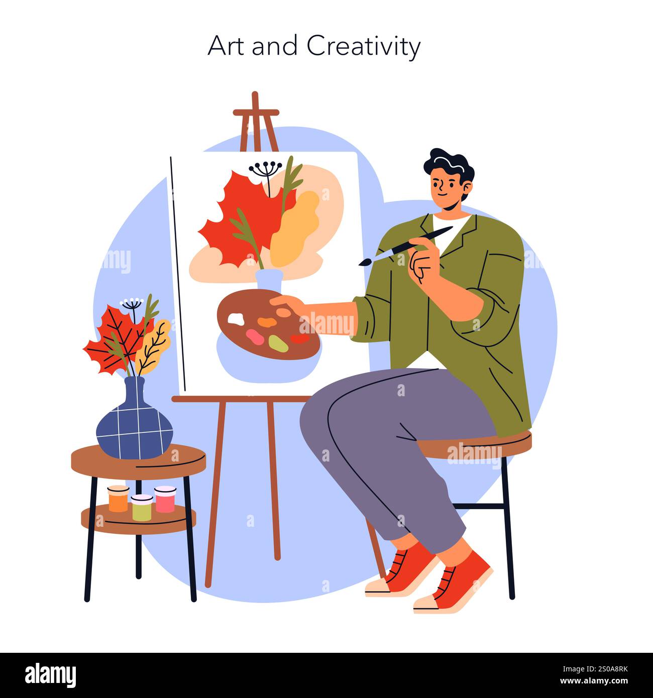 Art and Creativity concept. Illustrator capturing the essence of autumn ...