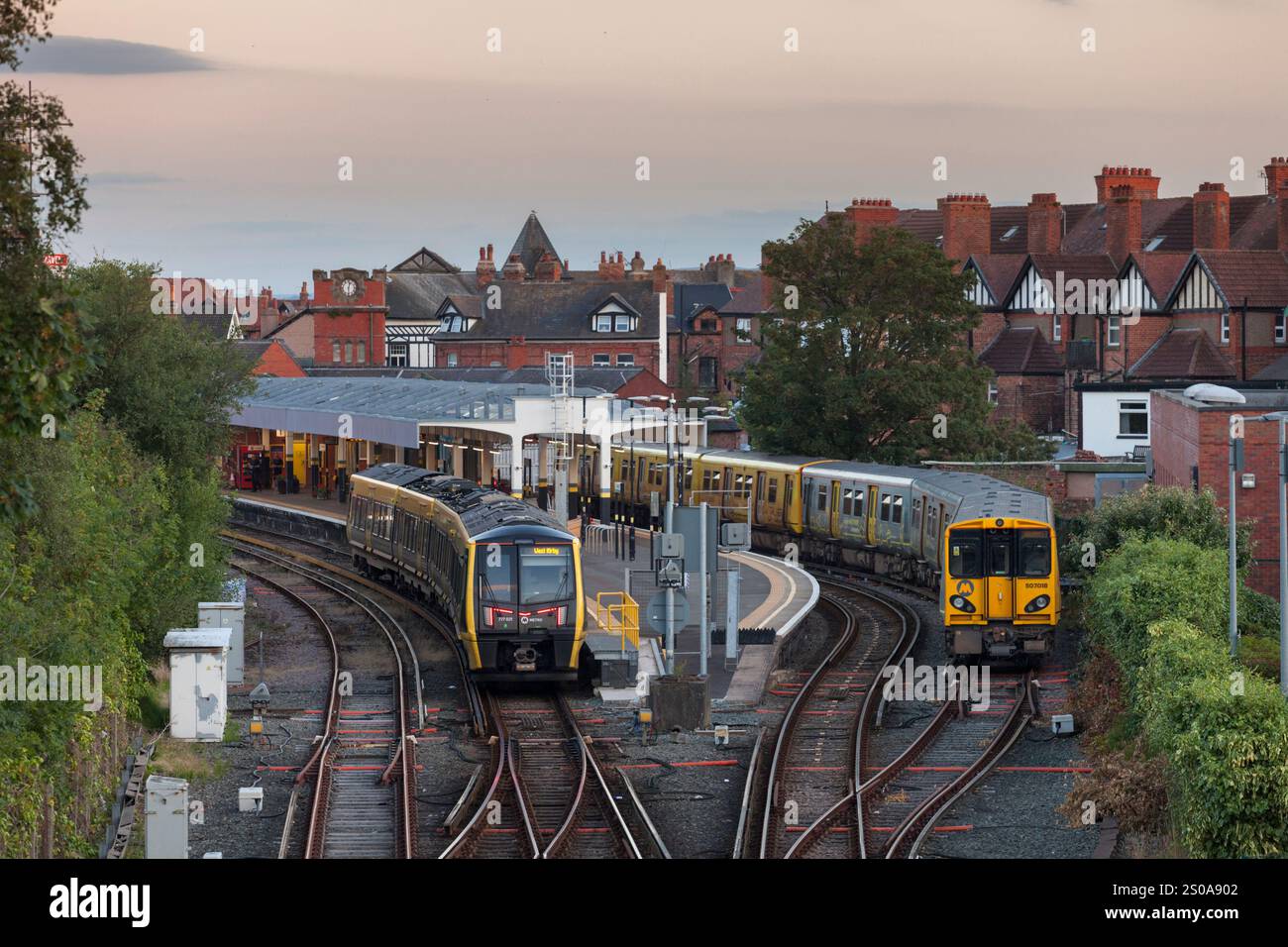 Merseyrail Stadler class 777 train arriving at West Kirby station with ...